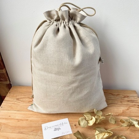 Pochon personnalisable en lin Garden Party